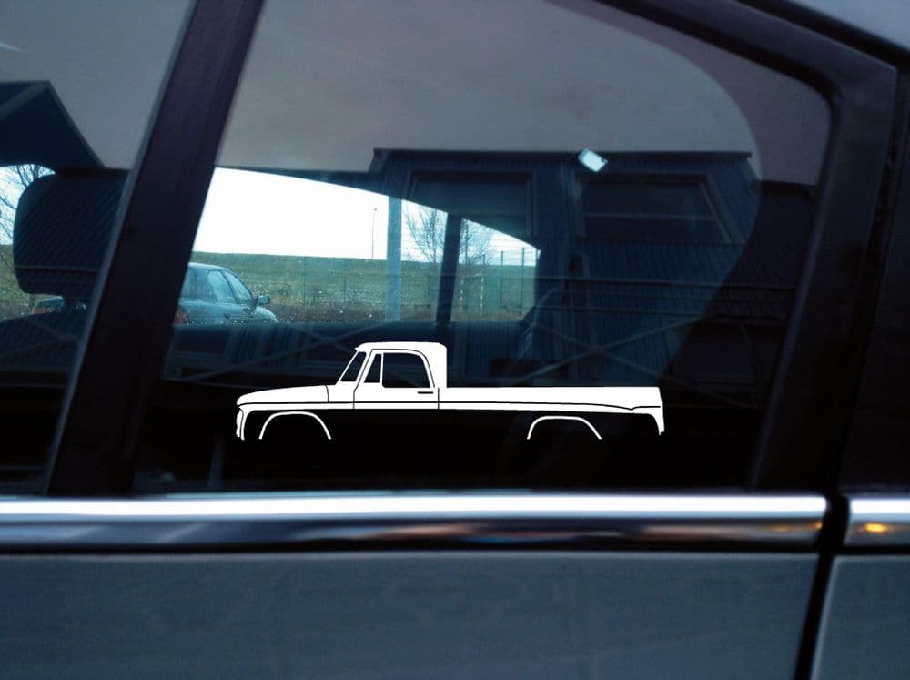 2x Car silhouette stickers for 1961-65 Dodge D200 sweptline 1st gen ...