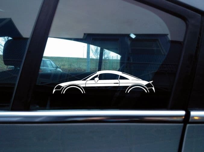 2x car silhouette stickers - for Audi TT mk1 1st gen Quattro 225 1 8t S279