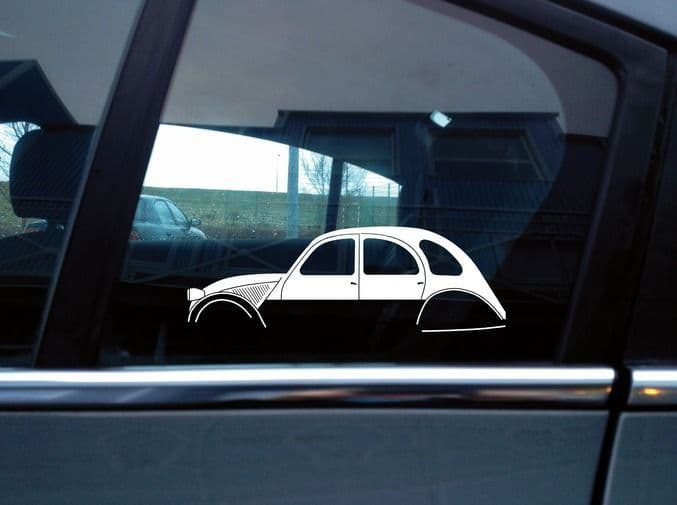 2X Car silhouette stickers - for Citroen 2CV Classic L1320