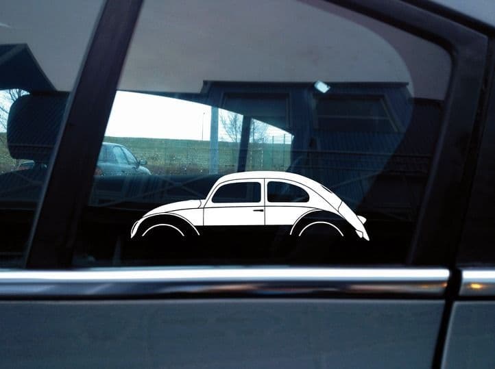2x car silhouette stickers for Classic 1958-1961 VW Volkswagen Beetle ...