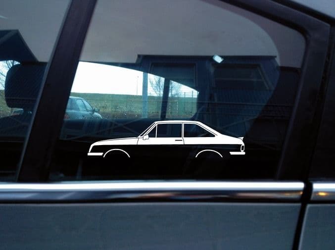 2X Car silhouette stickers - for Ford Escort Mk2 RS 2000 Classic