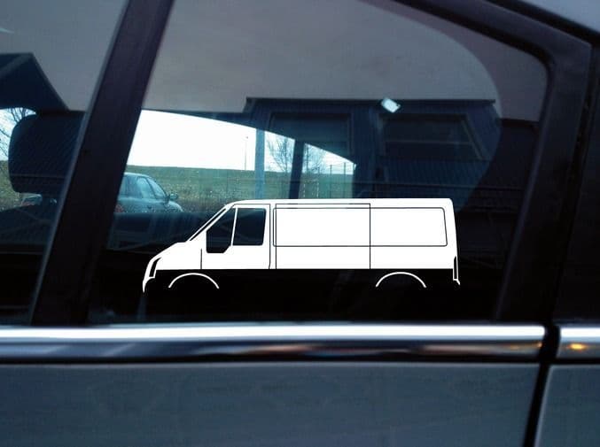 2X Car silhouette stickers - for Ford Transit van Mk7 S229
