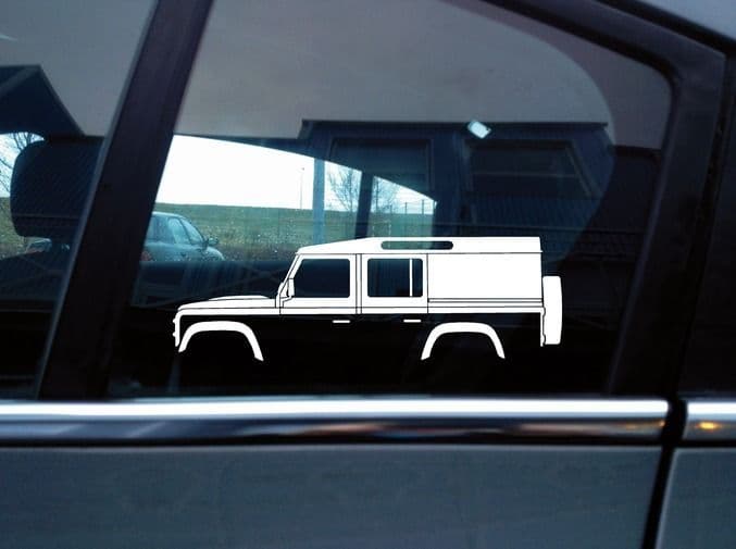 2X Car silhouette stickers - for Land Rover Defender 110 utility van ...
