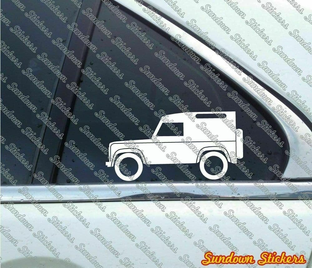 2X car silhouette stickers - for Land Rover Defender 90 VAN 4x4 classic T75