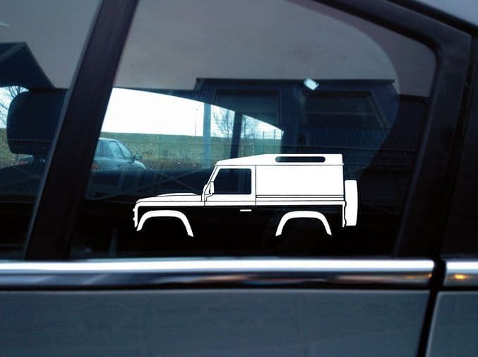 2X Car silhouette stickers for Land Rover Defender 90 van classic S315