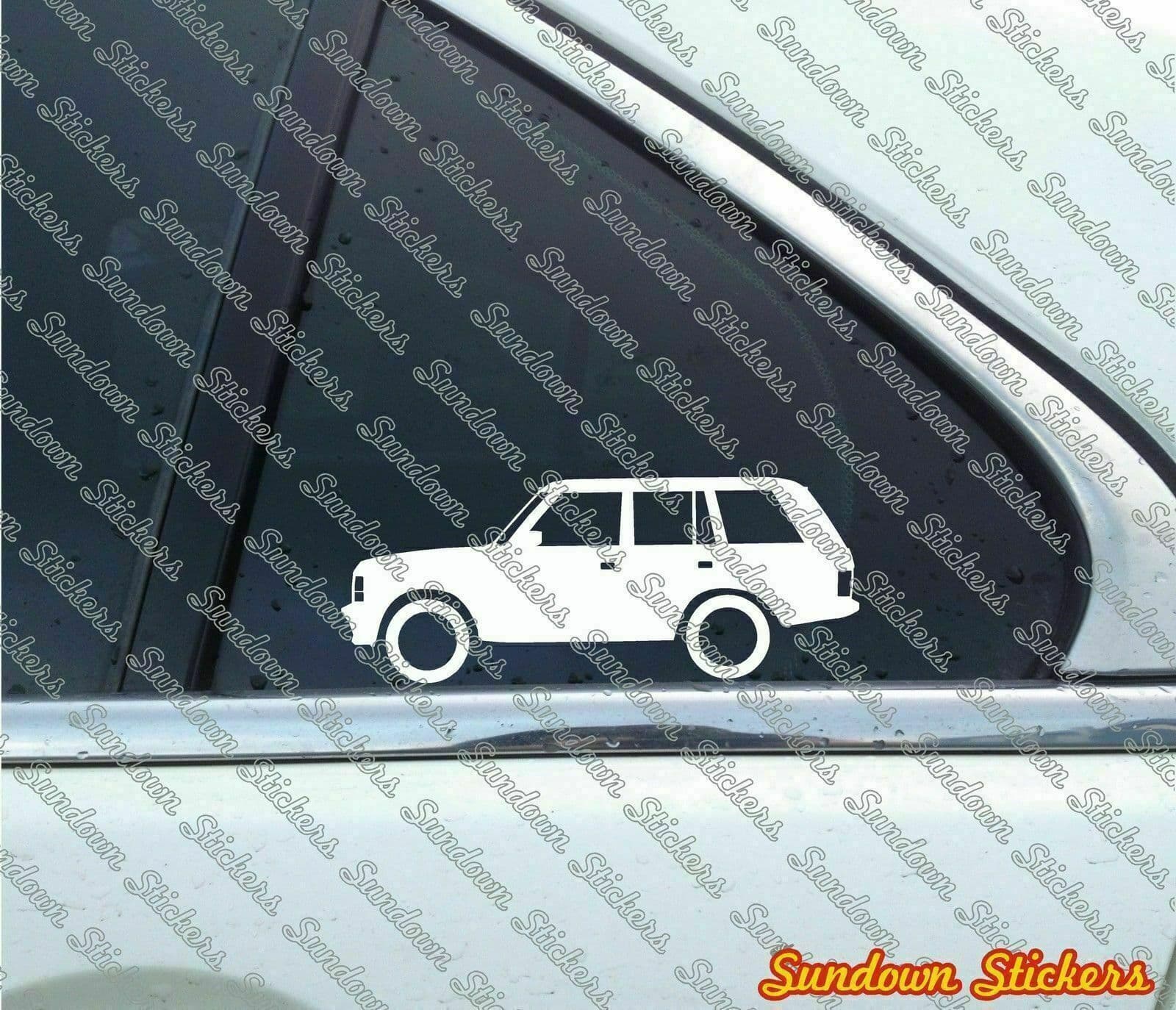 2X car silhouette stickers - for Range Rover Classic 4-DOOR