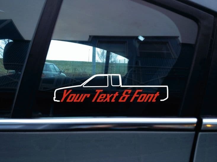 2x Custom YOUR TEXT car sticker - for Nissan Hardbody king cab ...