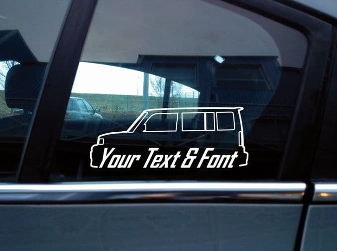 2x Custom YOUR TEXT car stickers for Scion xB 1st gen wagon 2004-2007