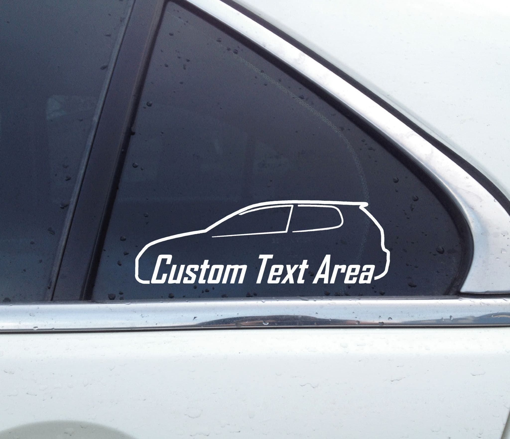 2x Custom YOUR TEXT sticker for VW Golf Mk5 3-door GTI TDI R32