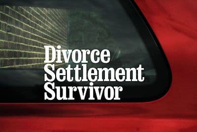 2x Divorce Settlement Survivor Funny car / van / Truck Stickers Decals