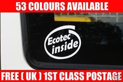2x Ecotec inside sticker For Opel Tigra Astra corsa sri