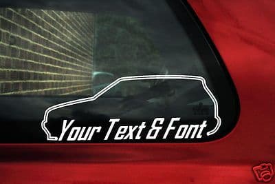 2x Fiat Uno Turbo surround stickers Decals Custom - Add your Text & Font