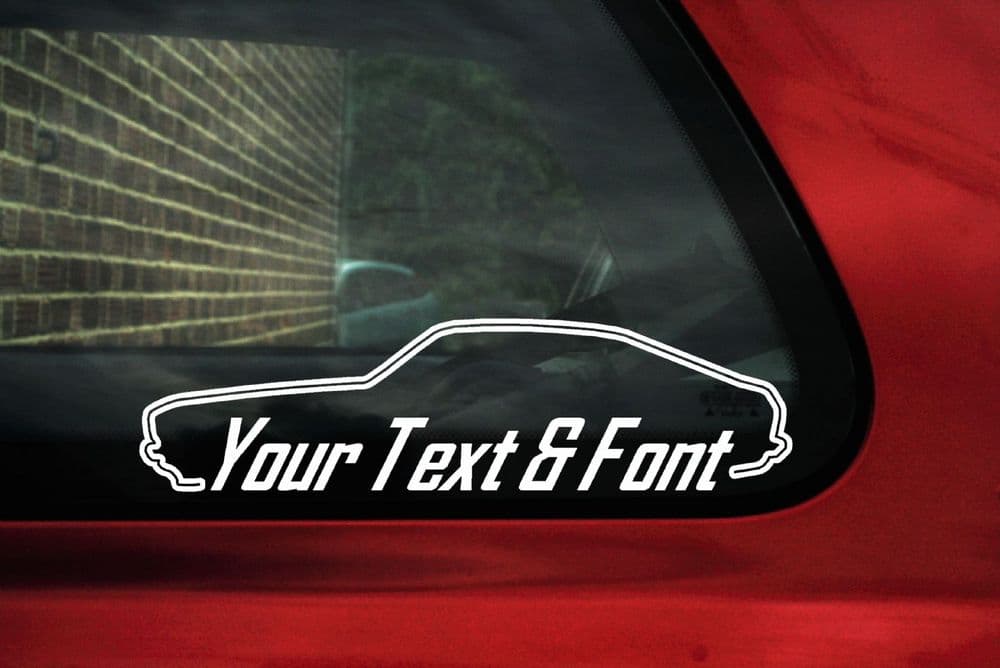 2x Ford Capri laser Mk3 CUSTOM TEXT classic car stickers, brooklands capri