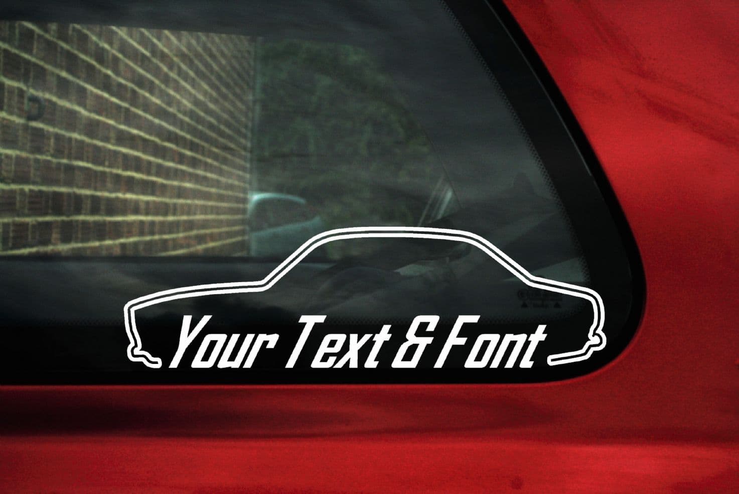 2x Ford Escort Mk1 CUSTOM TEXT stickers