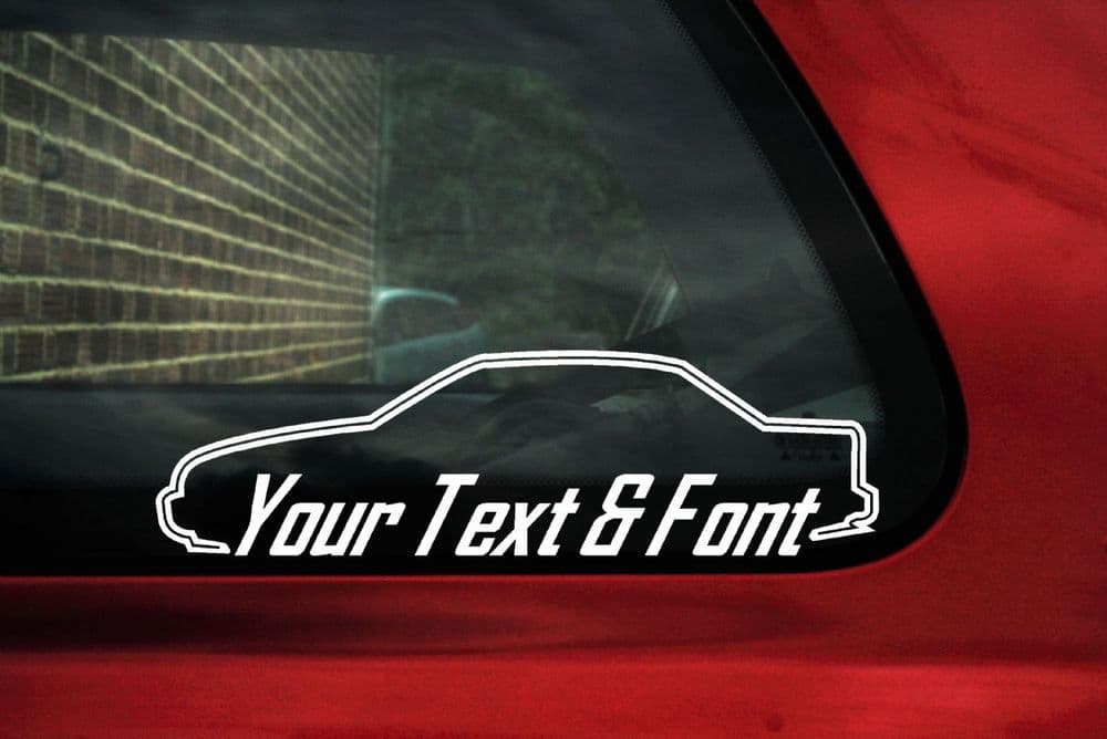 2x Ford Sierra Sapphire RS Cosworth CUSTOM TEXT stickers