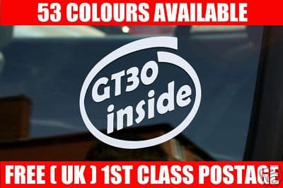 2x GT30 inside stickers for Garrett Turbo cars