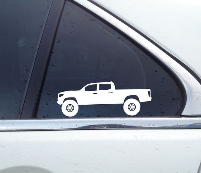 2X Lifted 4x4 outline stickers - for Toyota Tacoma 3rd gen crew cab ...