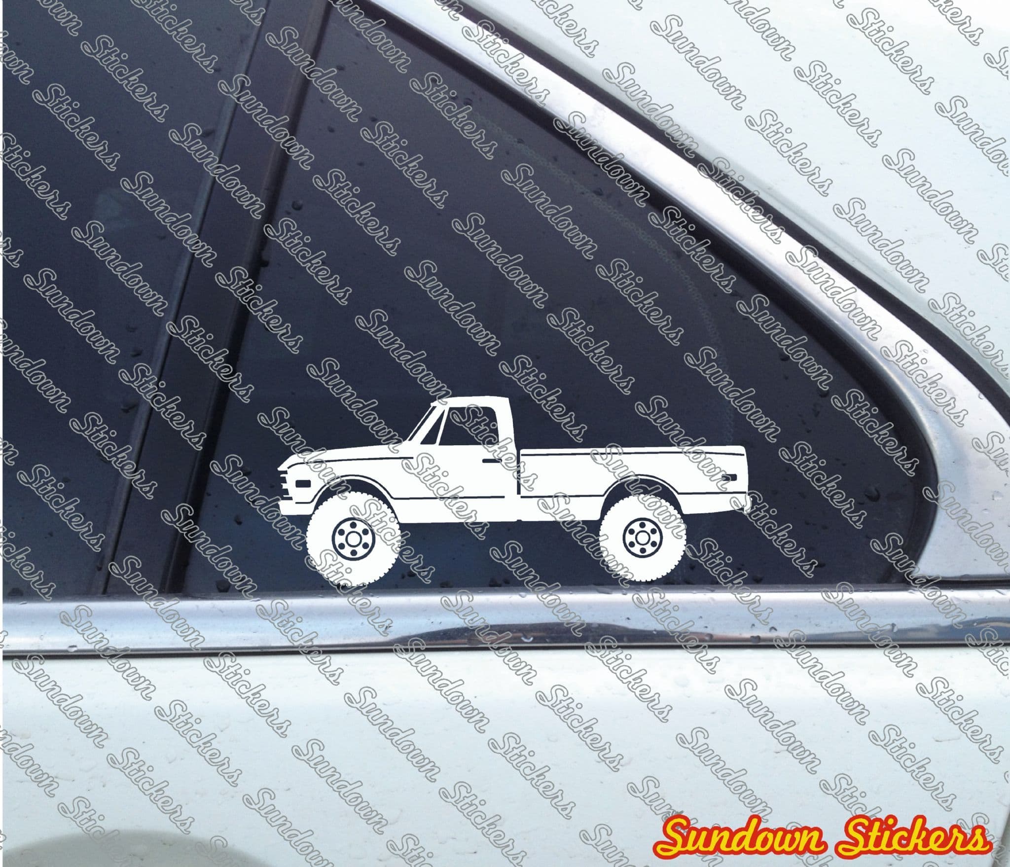 2X Lifted 4x4 stickers -for Chevrolet C10 1967-1972 long-bed Fleetside T141