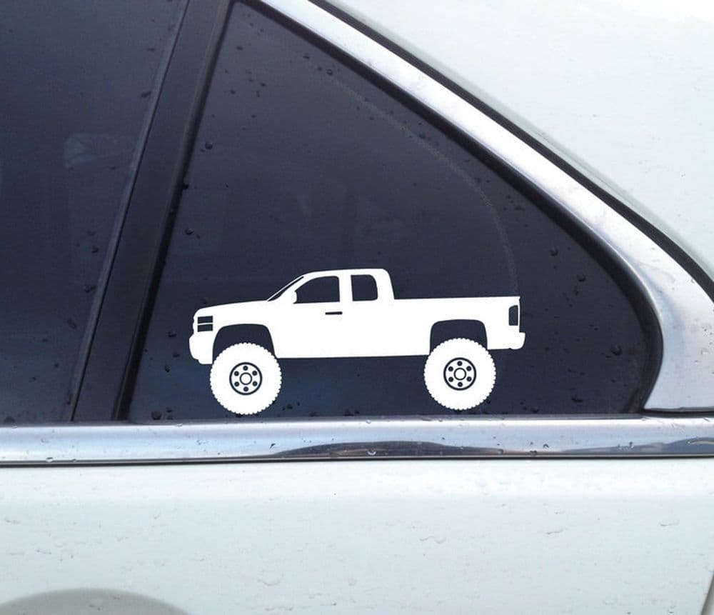 2X Lifted 4x4 stickers for Chevrolet Silverado 2nd gen 2007-2014 ext ...
