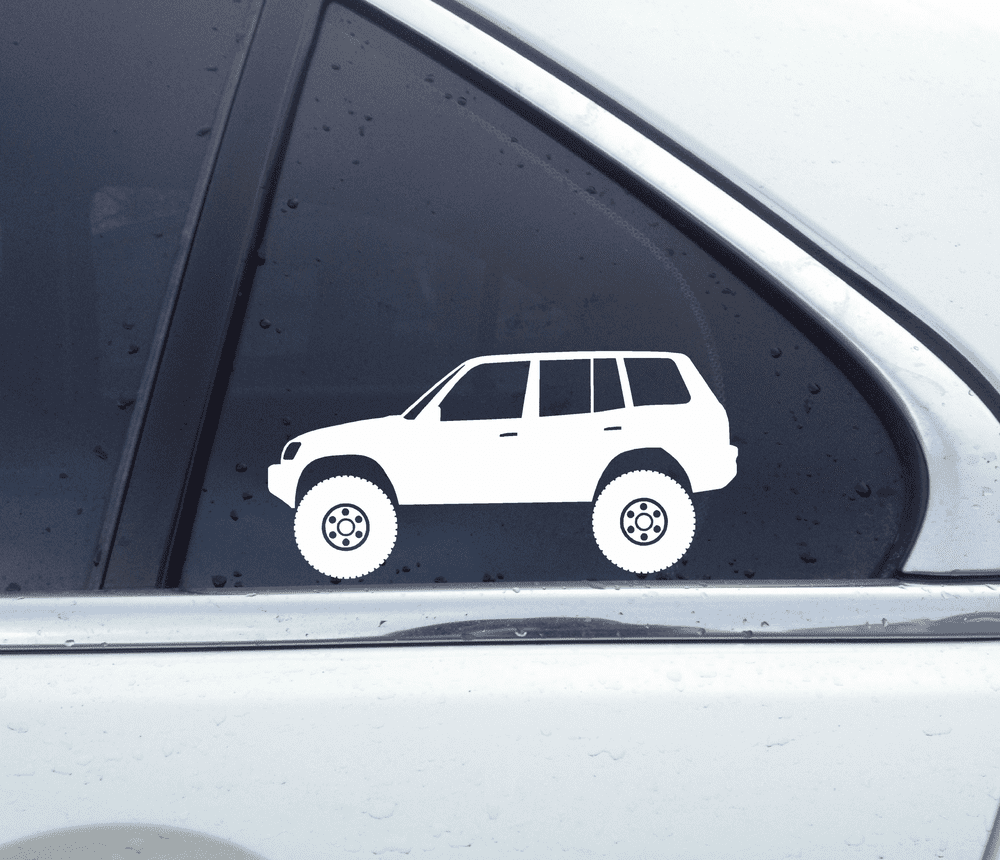 2X Lifted offroad 4x4 stickers - for Toyota Rav4 1st gen XA10 5-DOOR T118