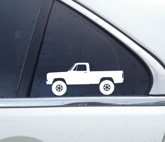 2X Lifted truck outline stickers - for Dodge D100 3rd gen classic Ram ...