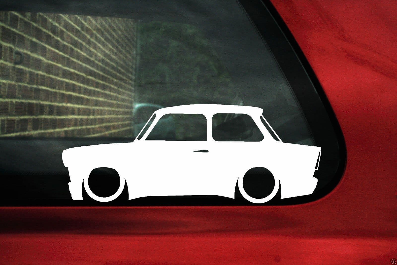 2x Low car outline stickers - for Trabant 601 SEDAN / LIMOUSINE lowered ...