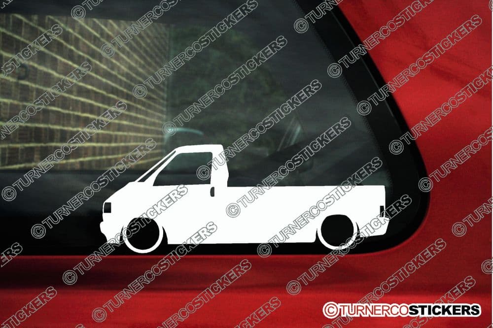 2x Low car outline stickers - for Volkswagen T4 single cab "pickup ...