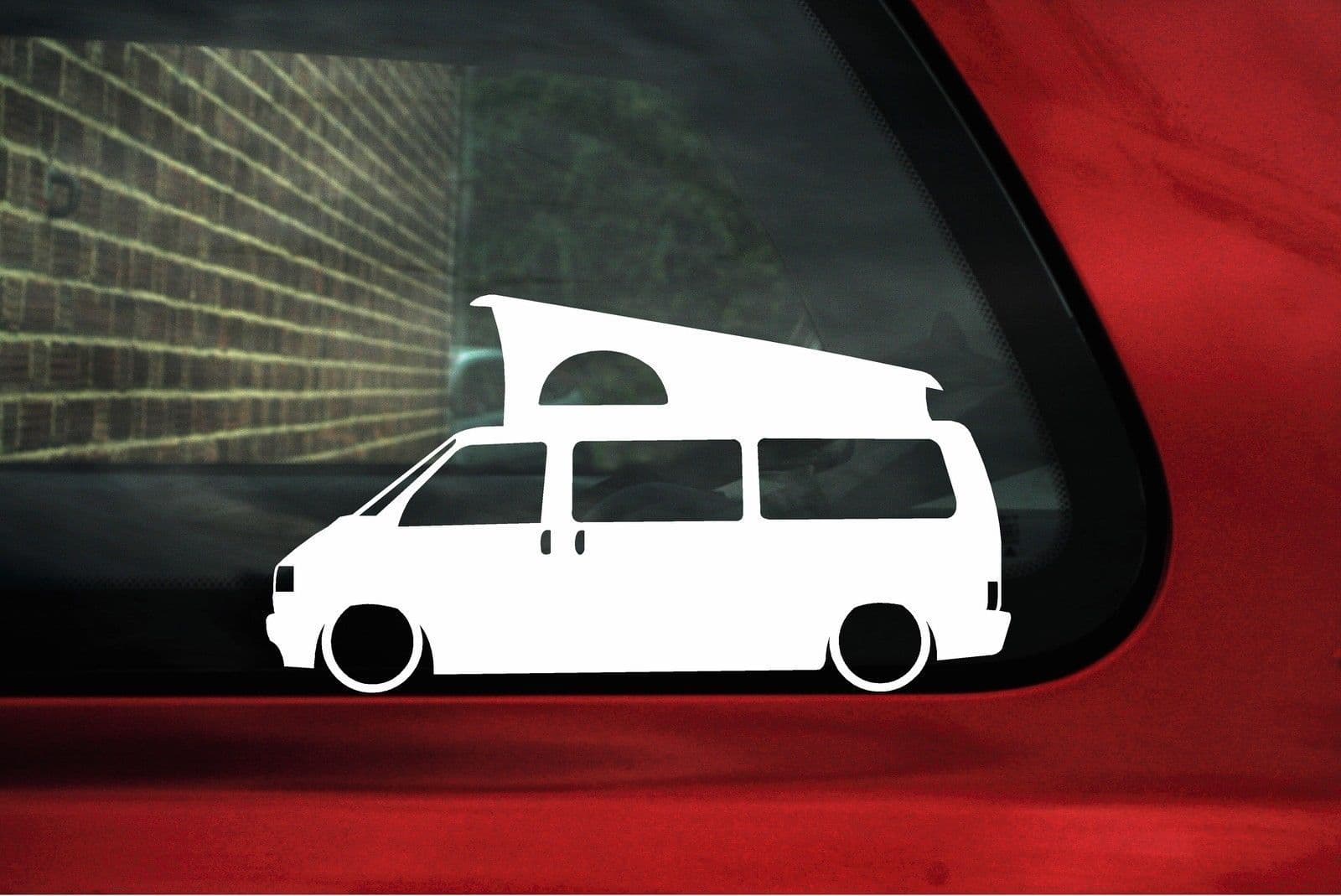 2x Low car outline stickers - for Volkswagen VW T4 Westfalia California ...