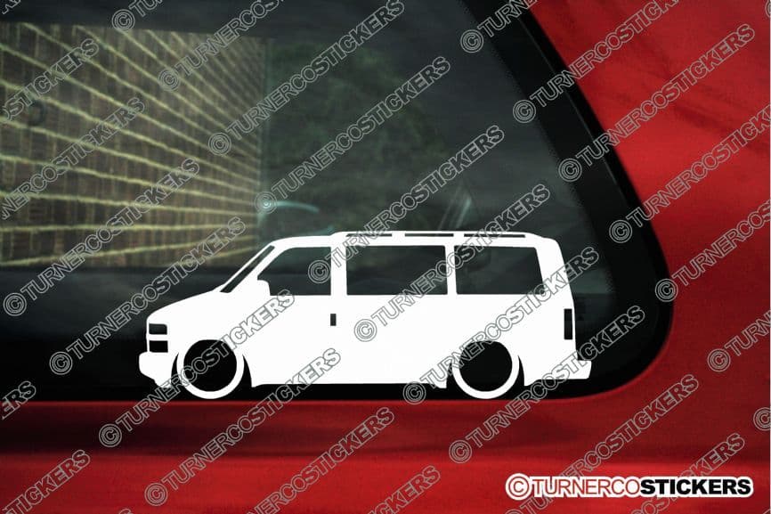 2x LOW Chevrolet Astro Van LT 1995-2005 Lowered outline stickers L1205