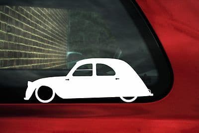 2x LOW Citroen 2cv lowered car outline stickers
