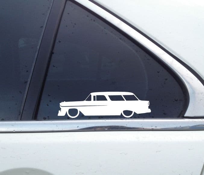 2x Low Classic car stickers - for 1955 Chevrolet Nomad wagon vintage 55 ...
