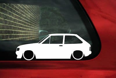 2x LOW Ford Fiesta Mk2 XR2i outline silhouette stickers Decals
