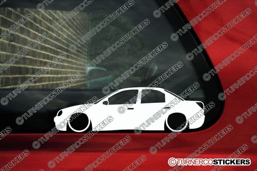 2x LOW Ford Mondeo mk2 sedan 4-door stanced car outline stickers