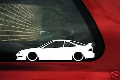 2x LOW Honda / Acura integra DC2 Type R silhouette outline stickers Decals