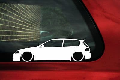 2x LOW Honda Civic EG VTr Si Vtec outline stickers