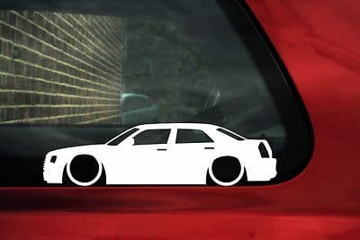 2x Low Lowered Chrysler 300c Sedan Outline Stickers for 300 C Hemi