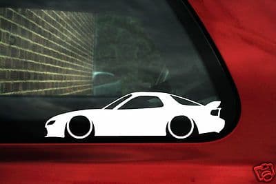2x LOW Mazda Rx7 FD Spirit R Type RZ Silhouette outline stickers Decals