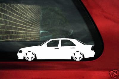 2x LOW Mercedes C Class W202 stickers with amg monoblock wheels