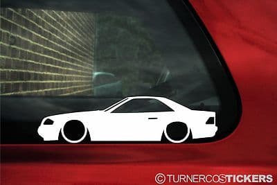 2x LOW Mercedes SL R129 SL600 SL500 300SL outline stickers decals