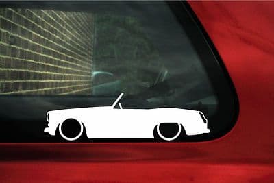 2x LOW MG Midget Outline stickers silhouette decals
