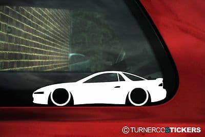 2x LOW Mitsubishi 3000GT / GTO VR4 outline Silhouette stickers Decals