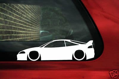 2x LOW Mitsubishi Eclipse 2G GS GSX GS-T outline Silhouette stickers Decals