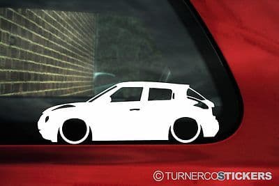 2x LOW Nissan Juke outline silhouette stickers / car Decals