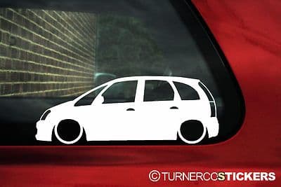 2x LOW opel/ Vauxhall Meriva A mk1 VXR /OPC outline silhouette stickers ...