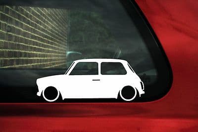 2x LOW Original Morris /austin Mini Cooper S Outline silhouette ...