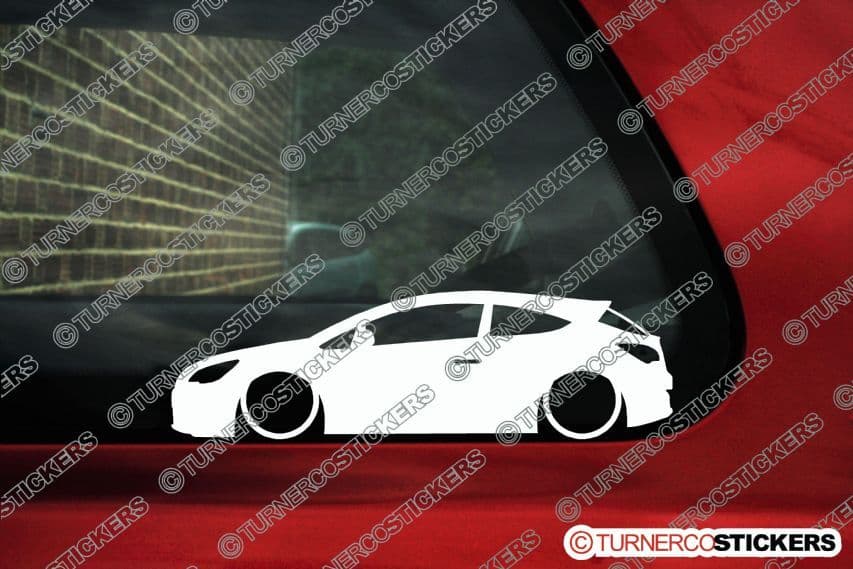 2x LOW Vauxhall / Opel Astra J GTC 3-Door mk6 silhouette stickers Decals