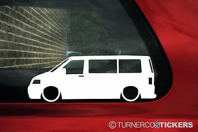 2x LOW VW T5 Multivan outline silhouette stickers Decals