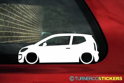 2x LOW vw Volkswagen UP / up Outline VAG silhouette stickers / Dub Decals