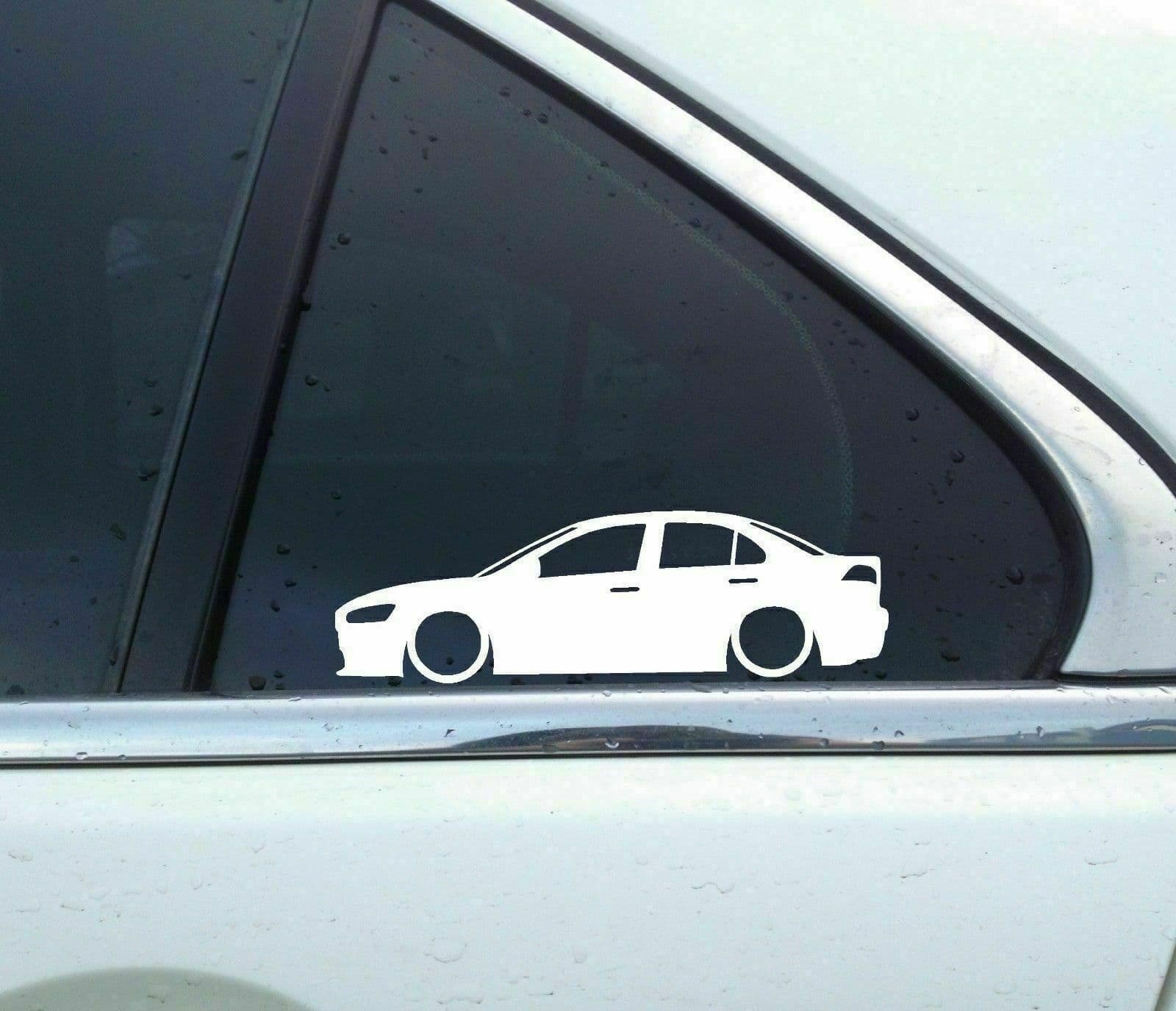 2X Lowered car JDM stickers - for Mitsubishi Lancer Evo 10 / X NO WING L931