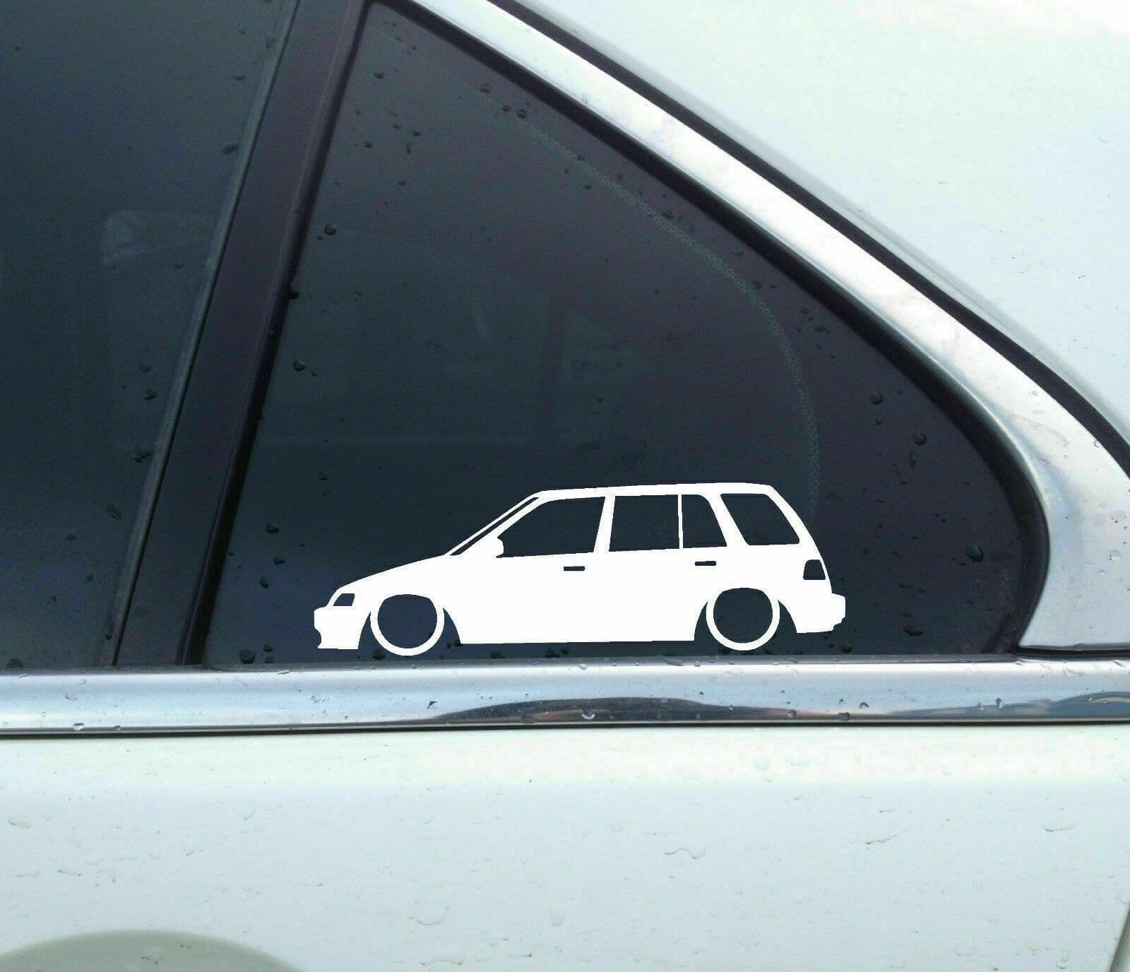 2X Lowered car outline JDM stickers - for Honda Civic Shuttle wagon ...